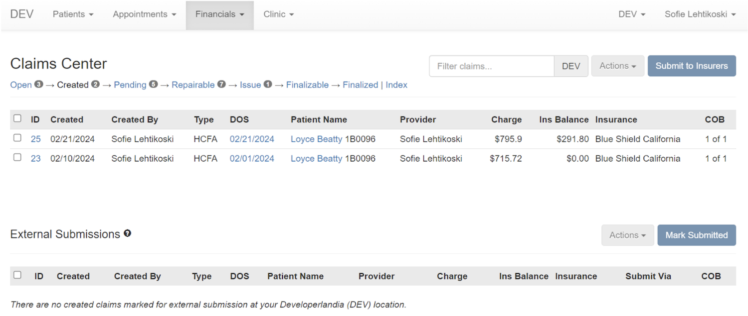 Using the Claims Center | RipsyTech | RipsyTech