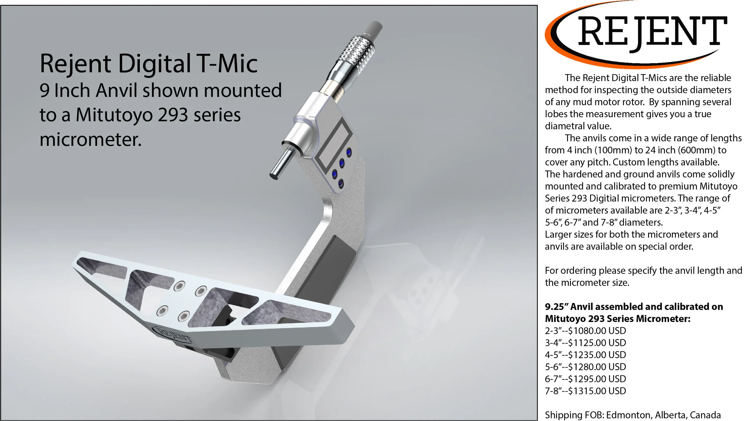 9 inch long anvil with mount and micrometer modification — Rejent Tool ...