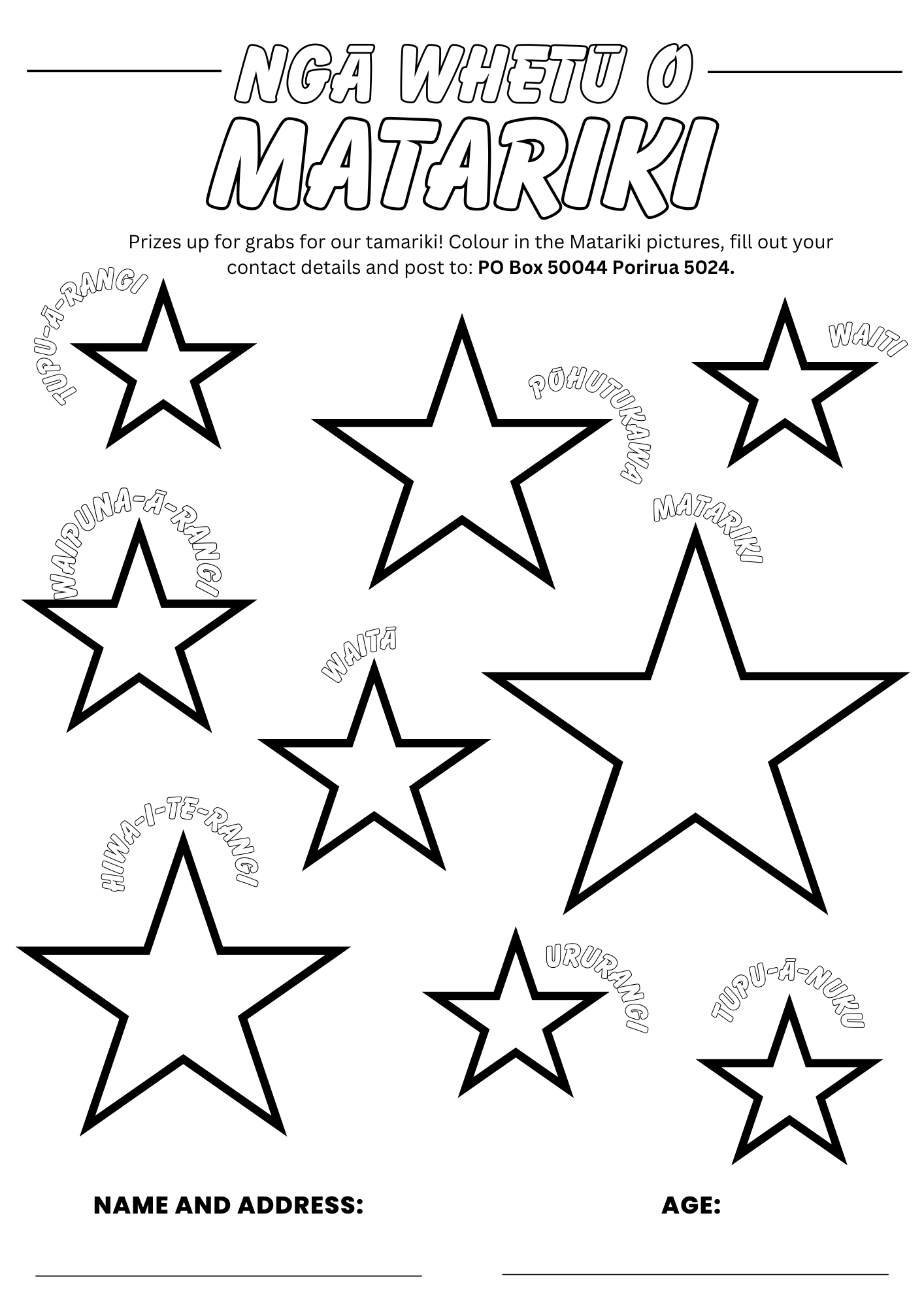 Matariki Colouring Competition! — Your Site Title