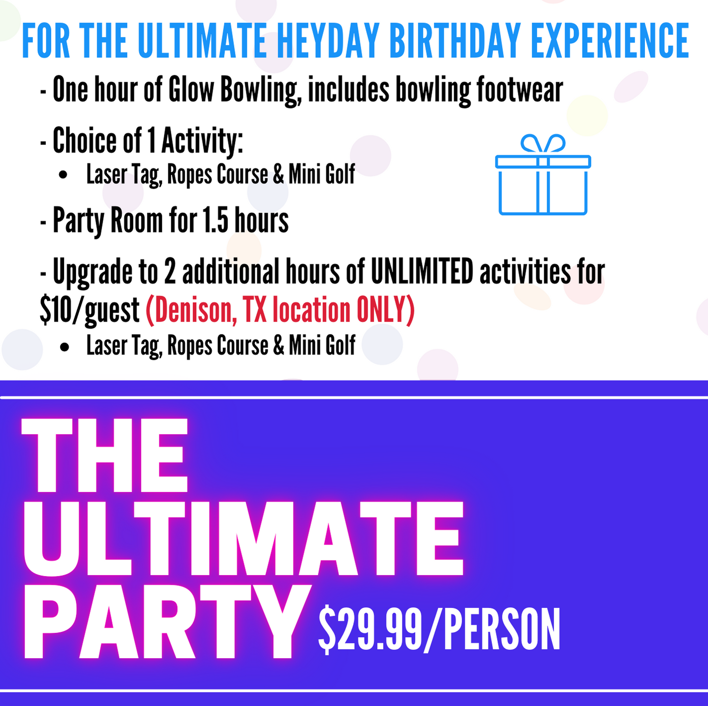 HeyDay Entertainment — Birthday Parties at HeyDay