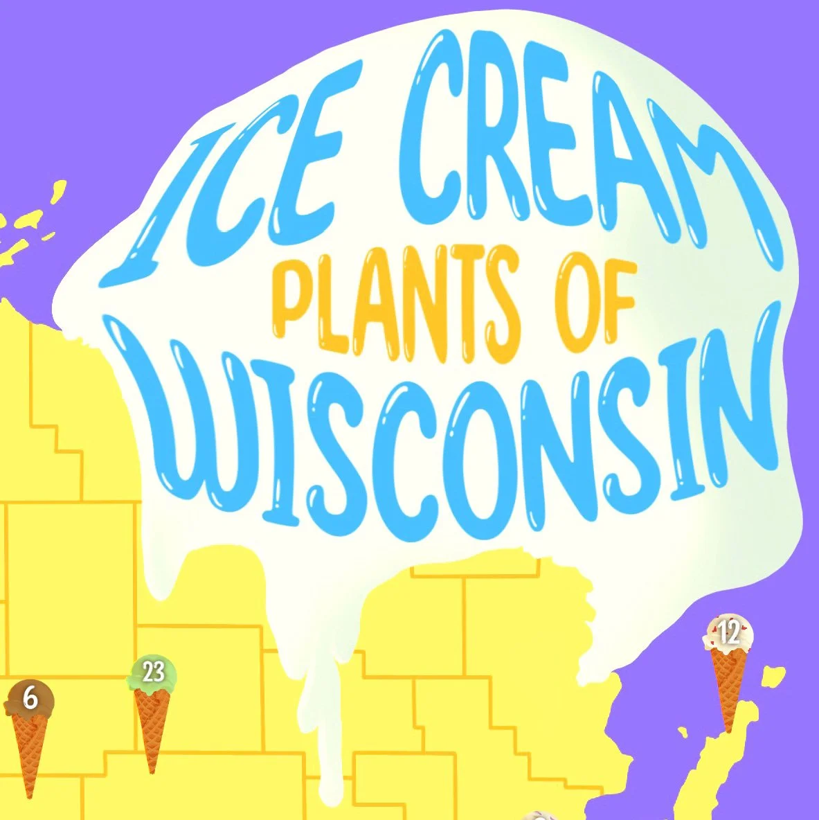 WI Ice Cream Map — Koda Illustrations
