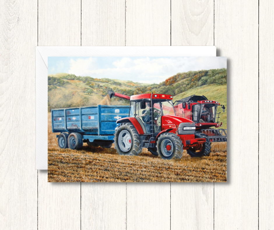 McCormick Tractor Birthday Card | Art Tractor Card — Cachet Cards & Prints