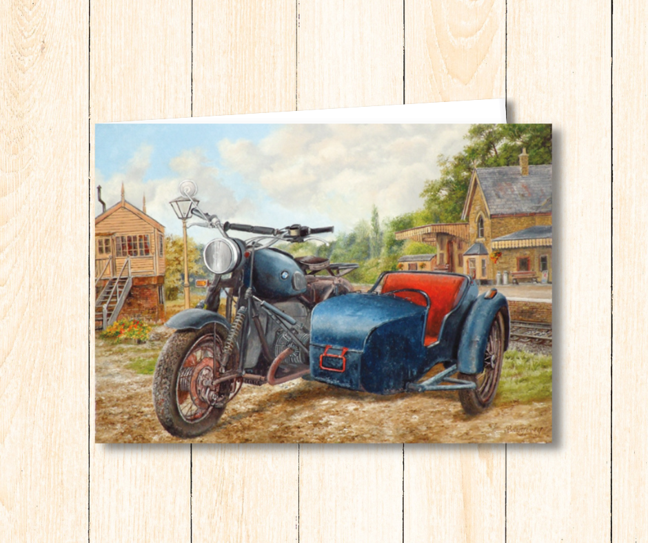 BMW Motorbike & Sidecar Card | BMW Motorcycle Birthday Card
