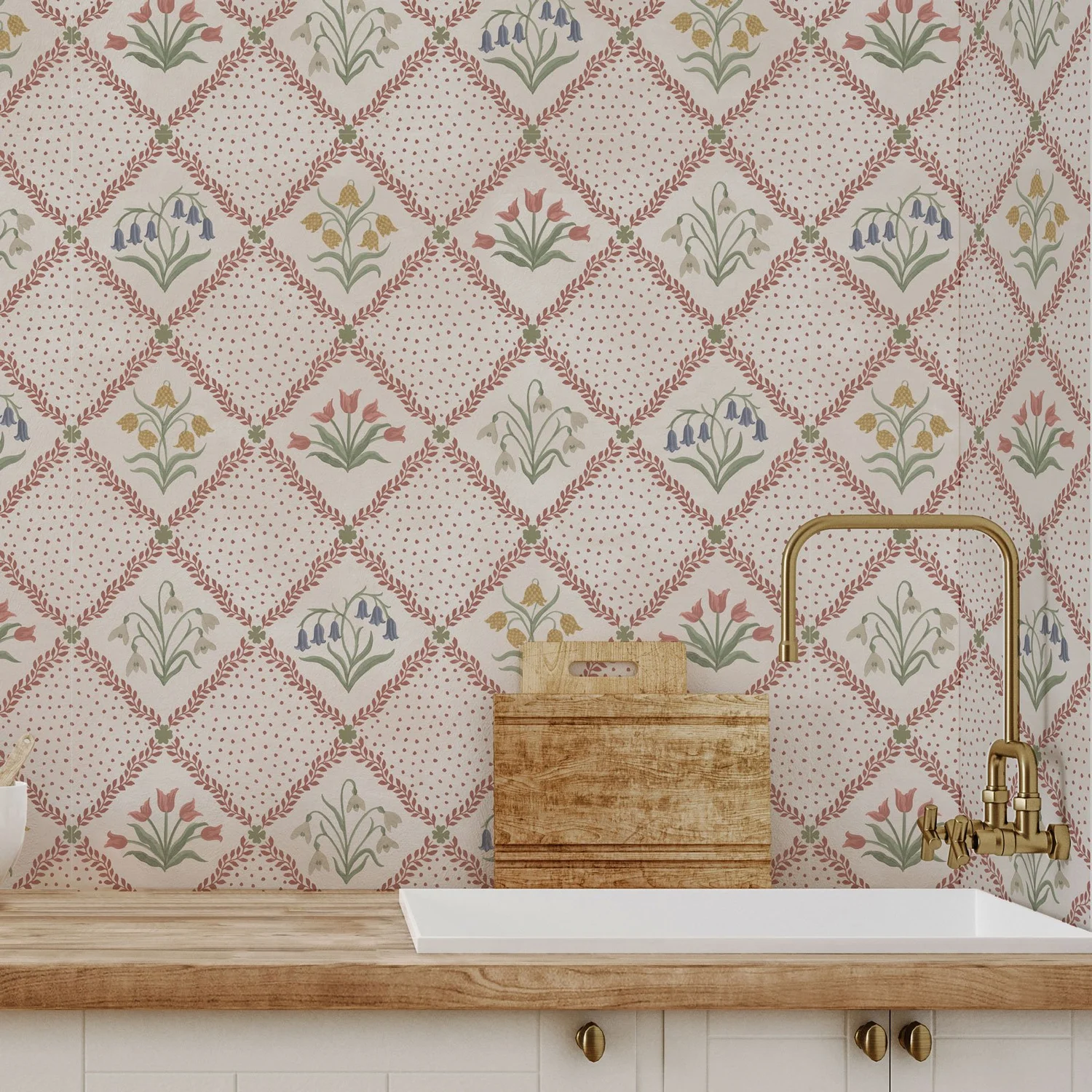 First Signs (of Spring) Wallpaper in Hazel Wood — Studio Le Cocq - Home ...