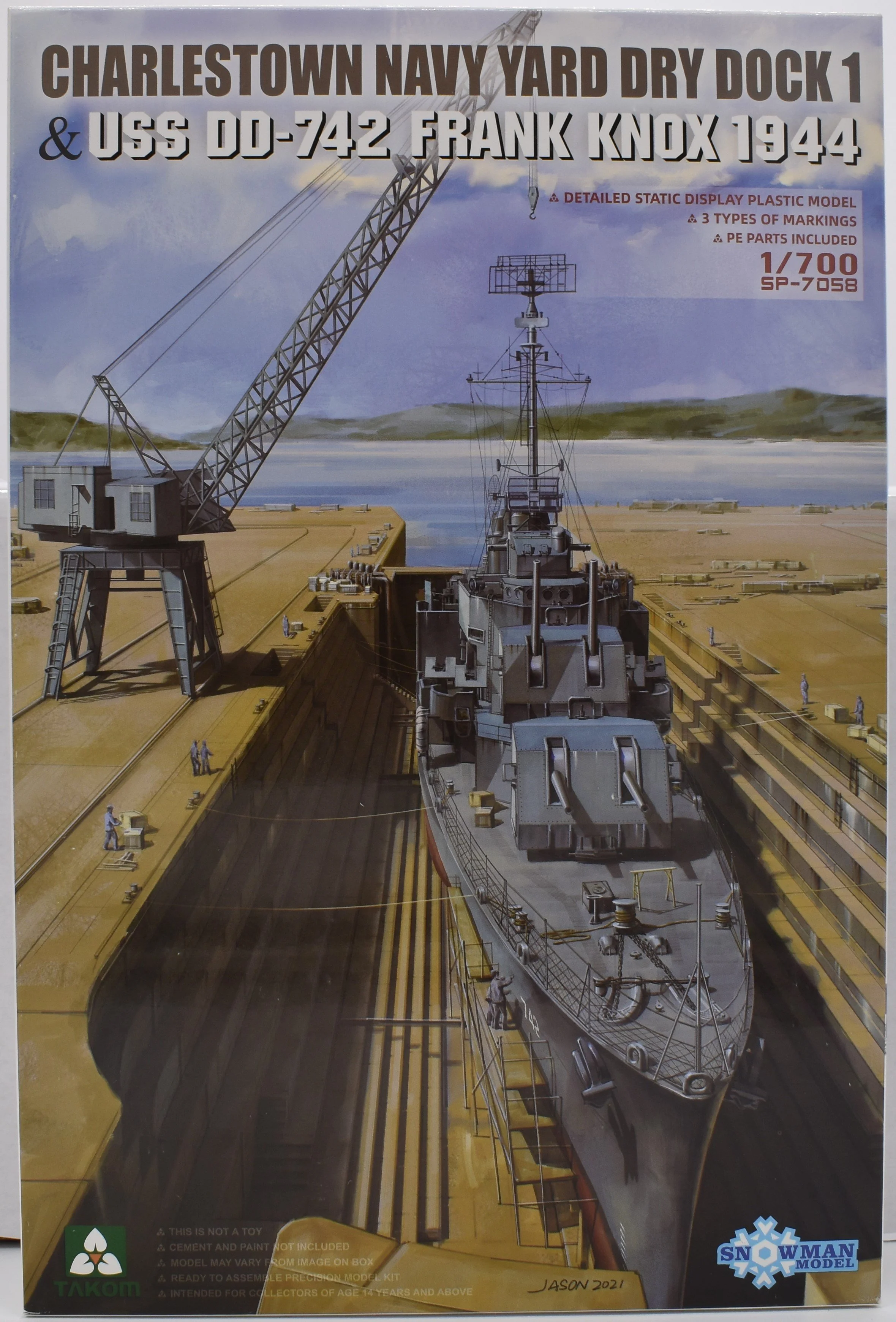 Takom 1/700 Charlestown Navy Yard Dry Dock 1 & USS Dd-742 Frank Knox ...
