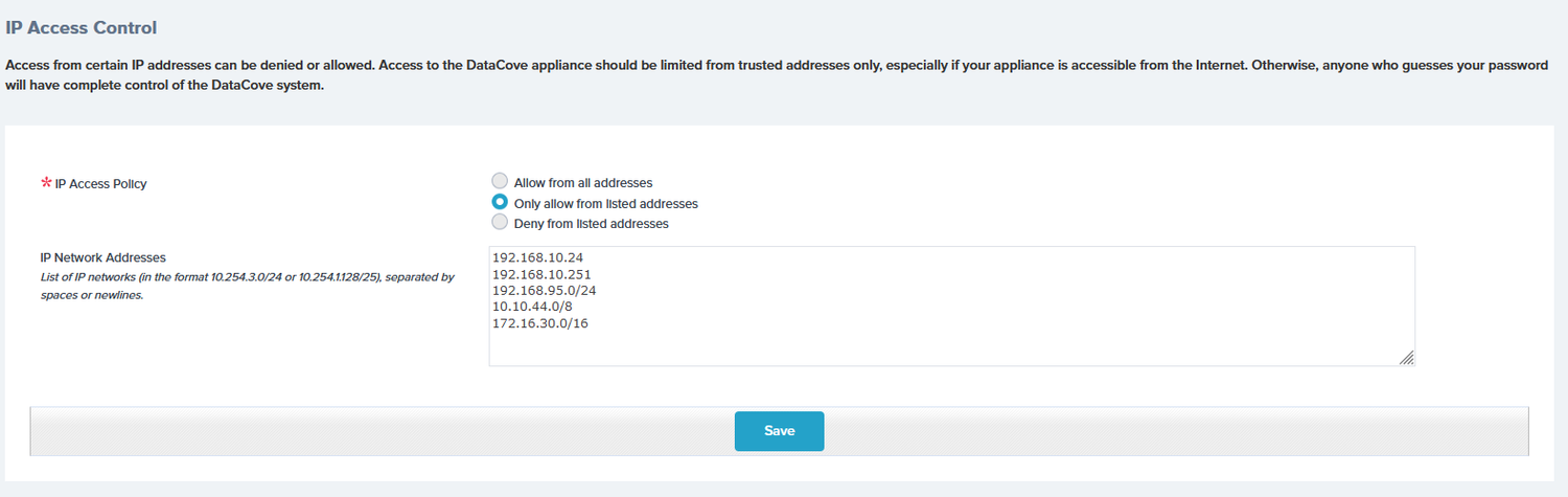 Enhancing DataCove’s security with IP Access Control — DataCove Email ...