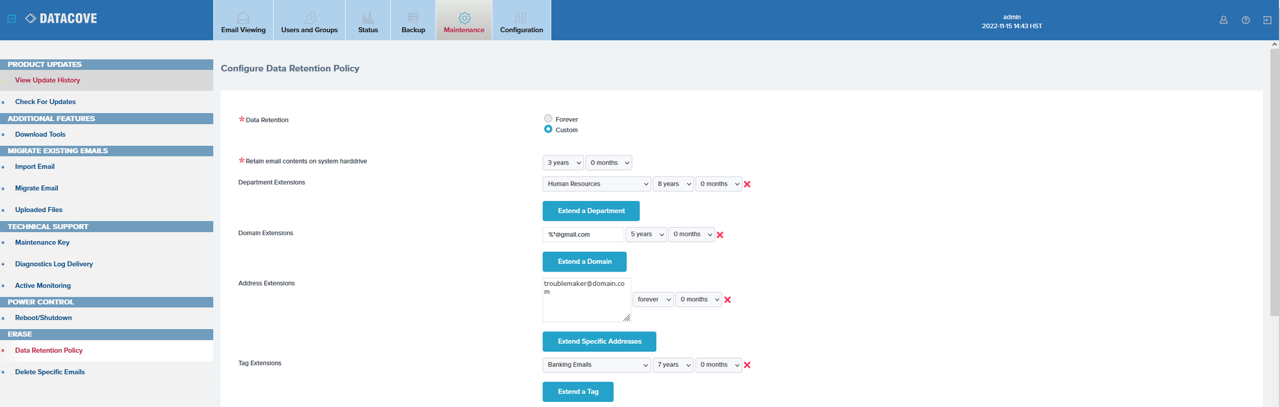 Data Retention Policy considerations and use cases — DataCove Email ...