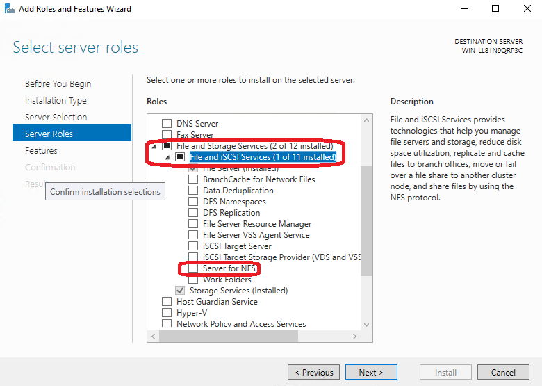 Configure Windows Server for NFS network shares to expedite DataCove backup and restorations ...
