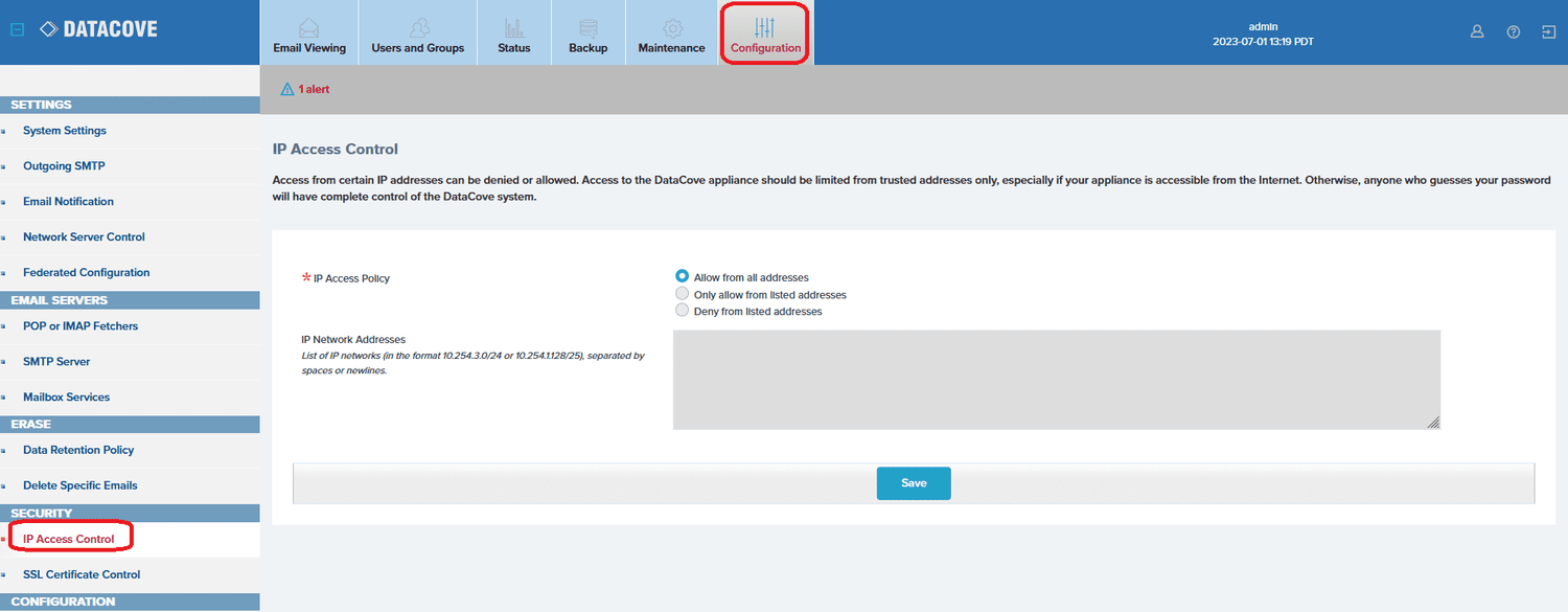Enhancing DataCove’s security with IP Access Control — DataCove Email ...