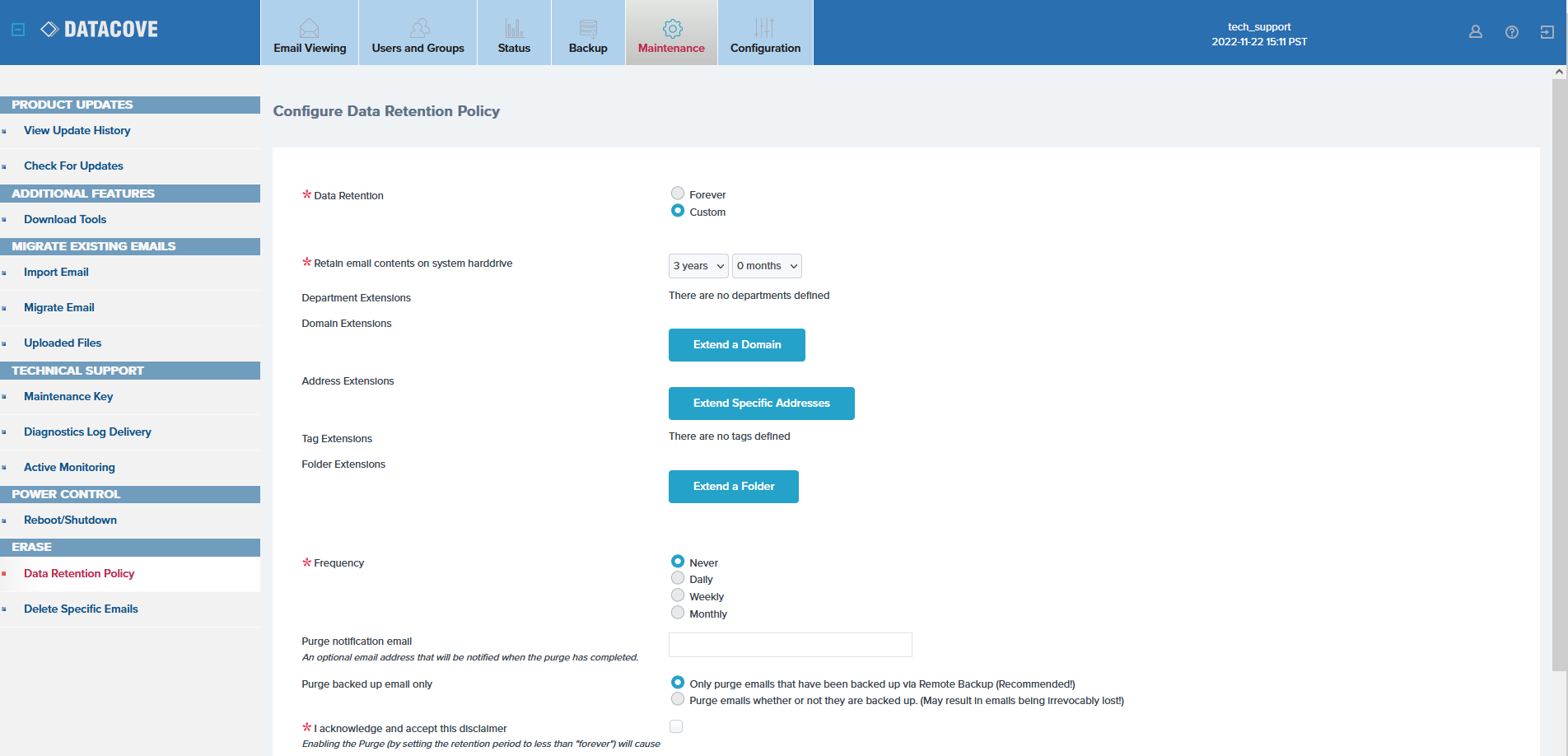 Data Retention Policy considerations and use cases — DataCove Email ...