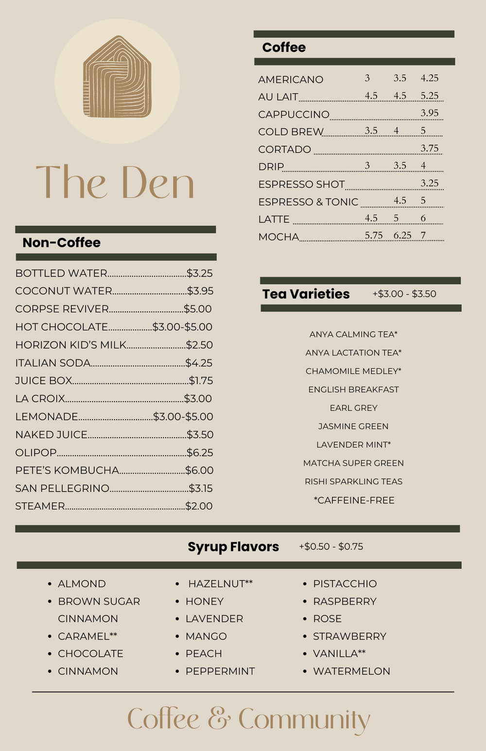 Coffee Shop | The Den