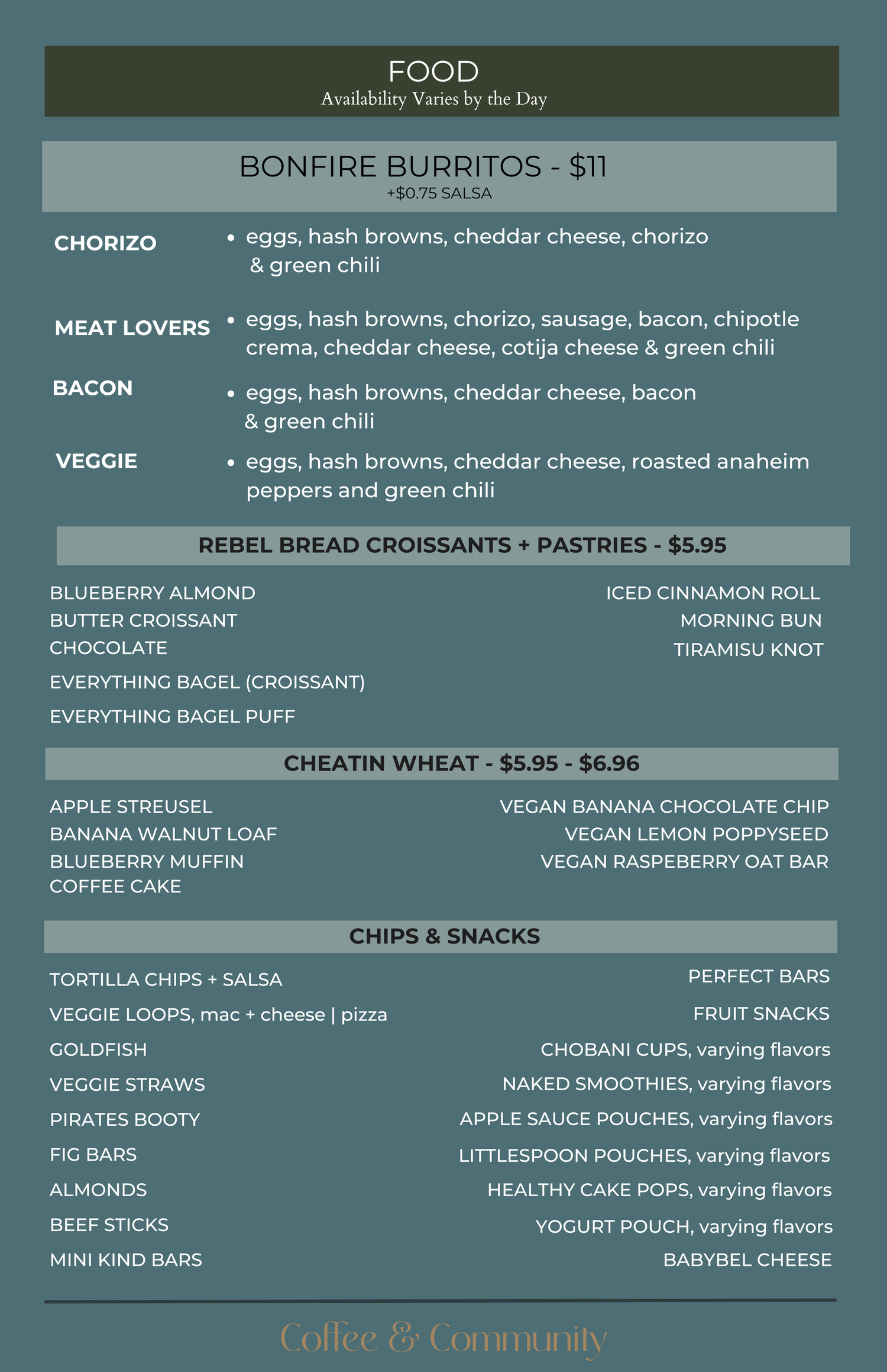 Menu 1 — The Den