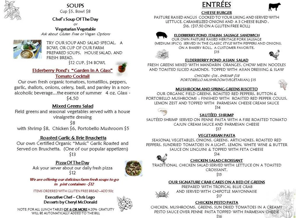 Elderberry Pond Menu — Elderberry Pond