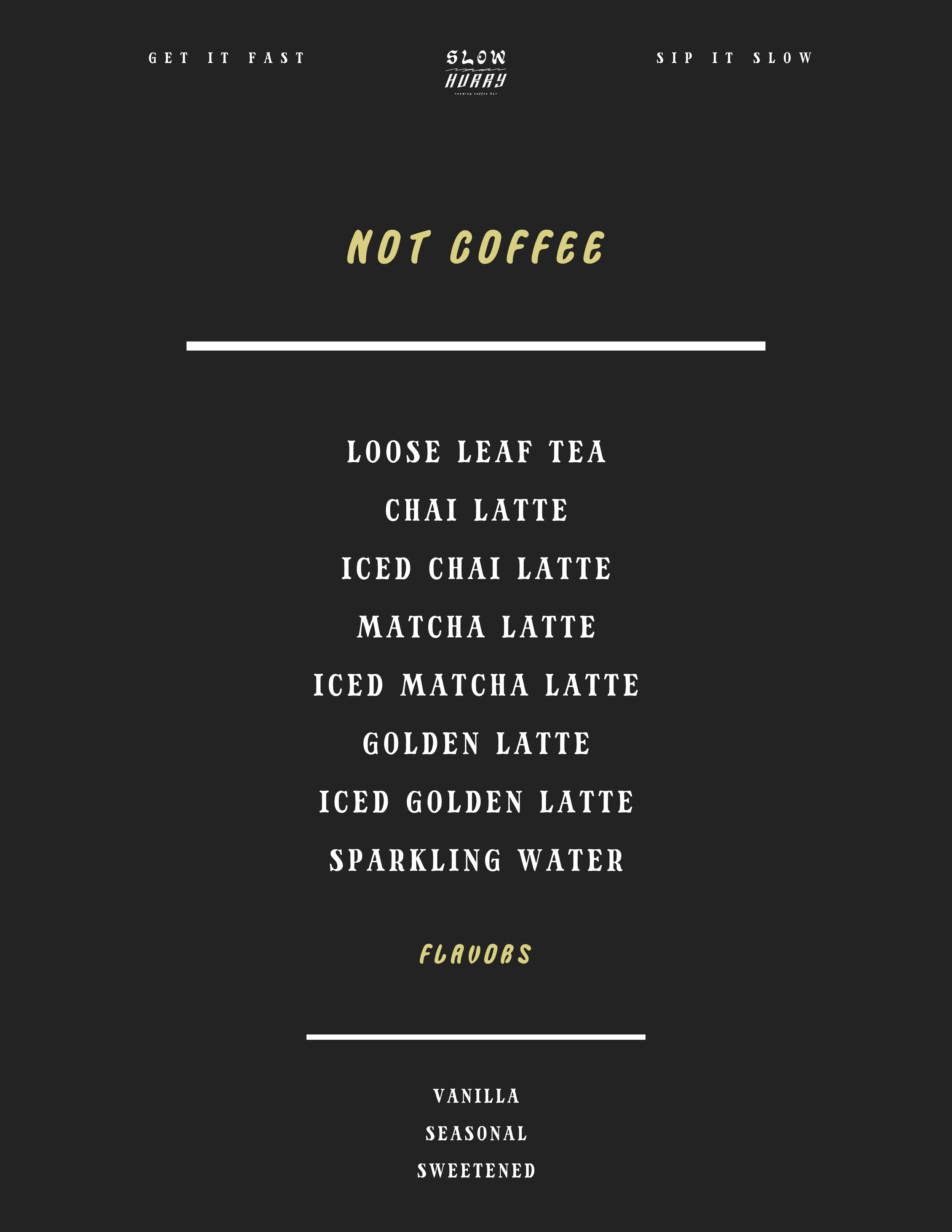 Menu — Slow Hurry