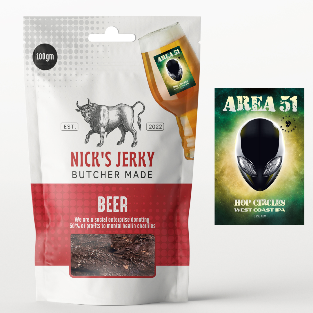 NEW PRODUCT ALERT: COLLABORATION WITH AREA 51 BREWING — Nick's Jerky ...