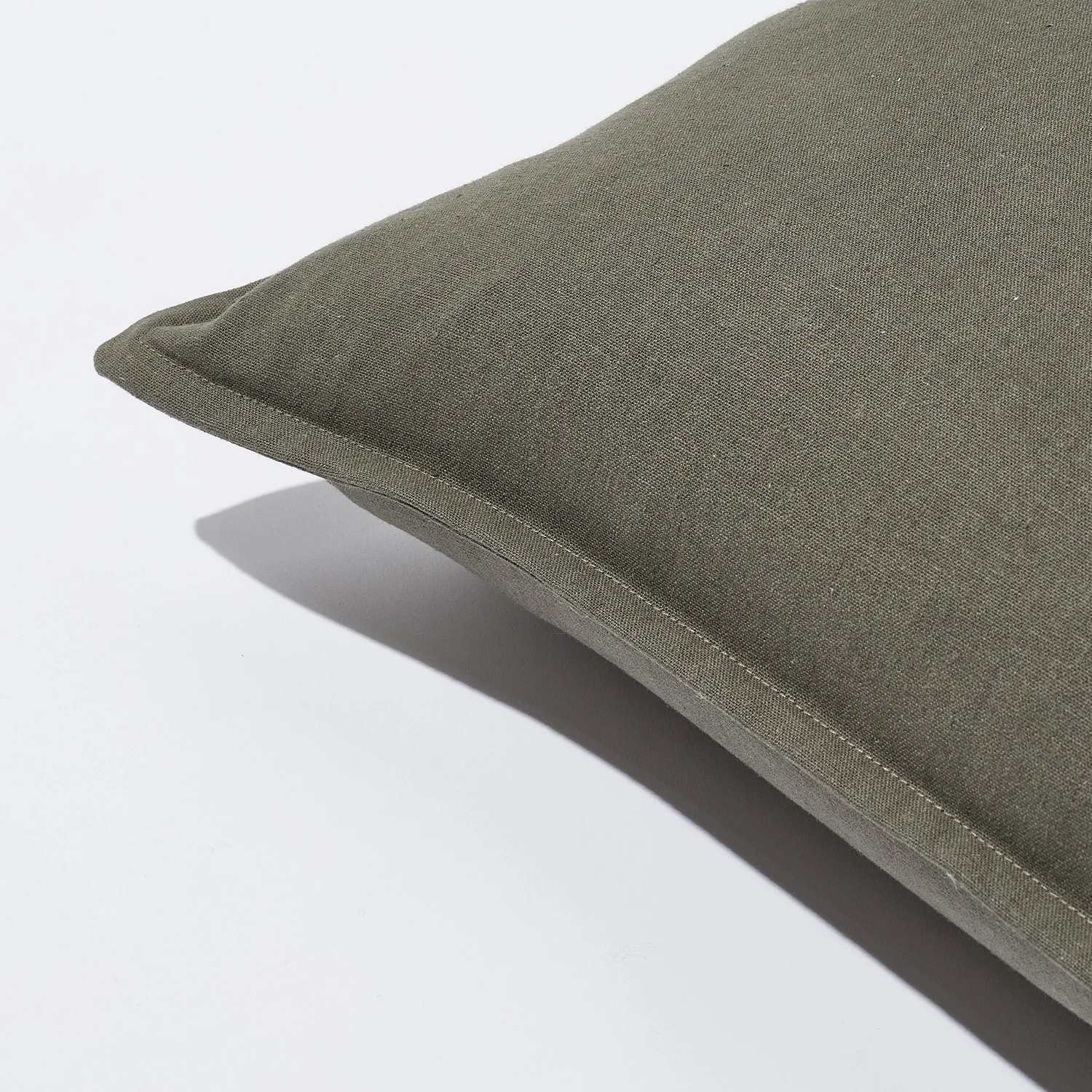 Harper - Green Ticking Stripe Linen Cushion — Sewn