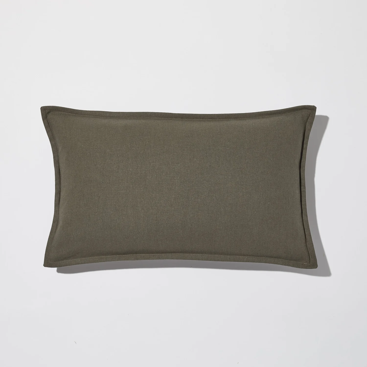 Harper - Green Ticking Stripe Linen Cushion — Sewn