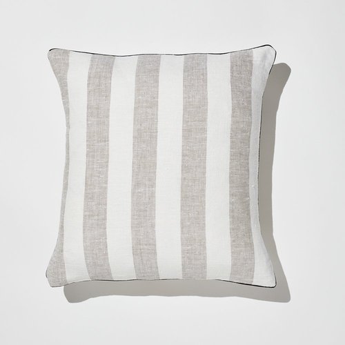 Hallie - Light Beige Rectangular Striped Cushion — Sewn