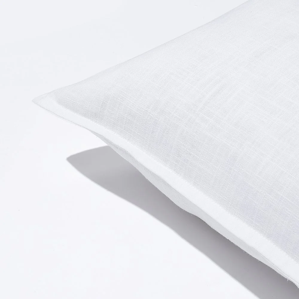 Sienna - Textured Linen Cushion with Taupe Fringing — Sewn