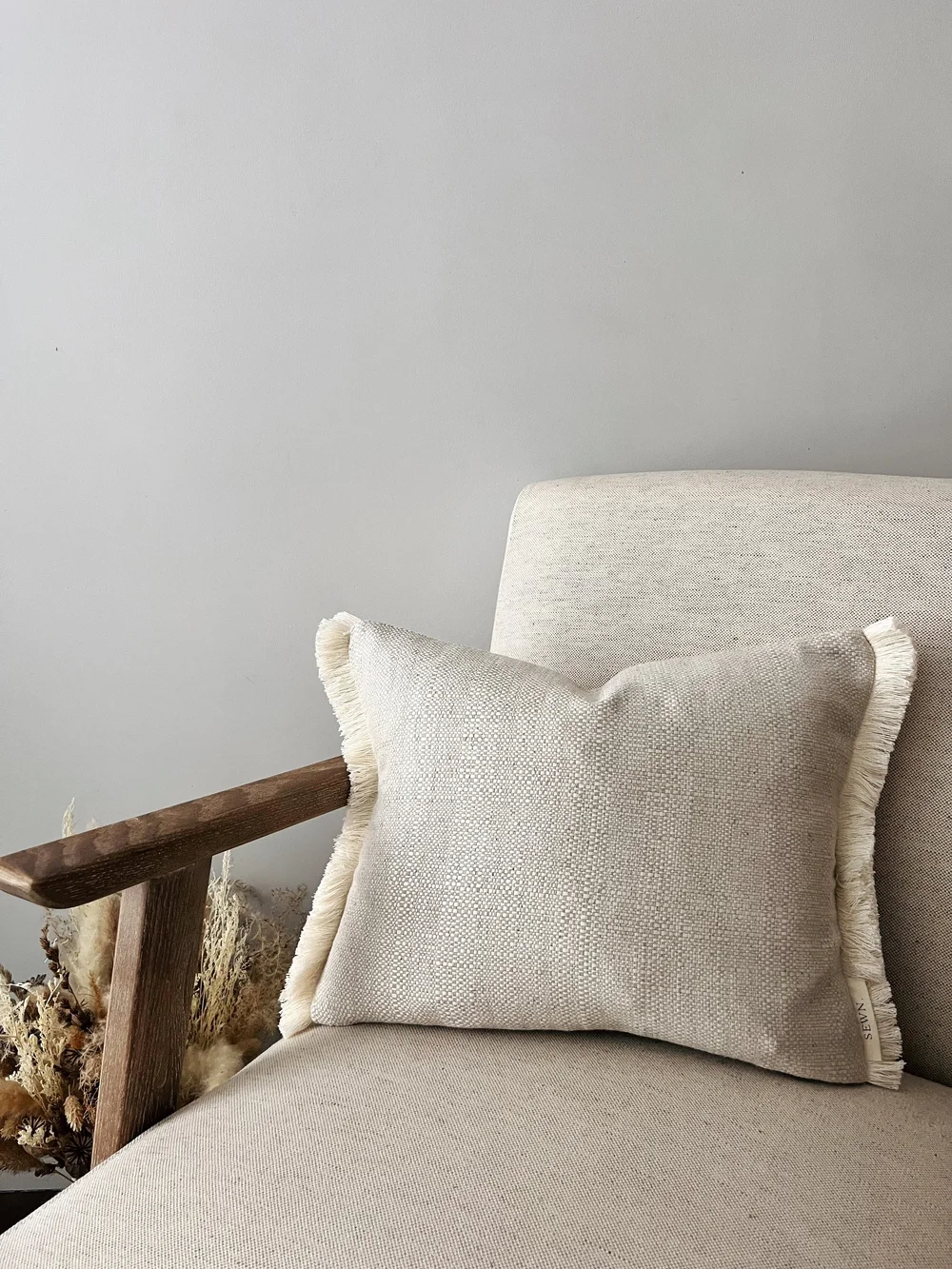 Aurelia - Natural Striped Linen Cushion — Sewn