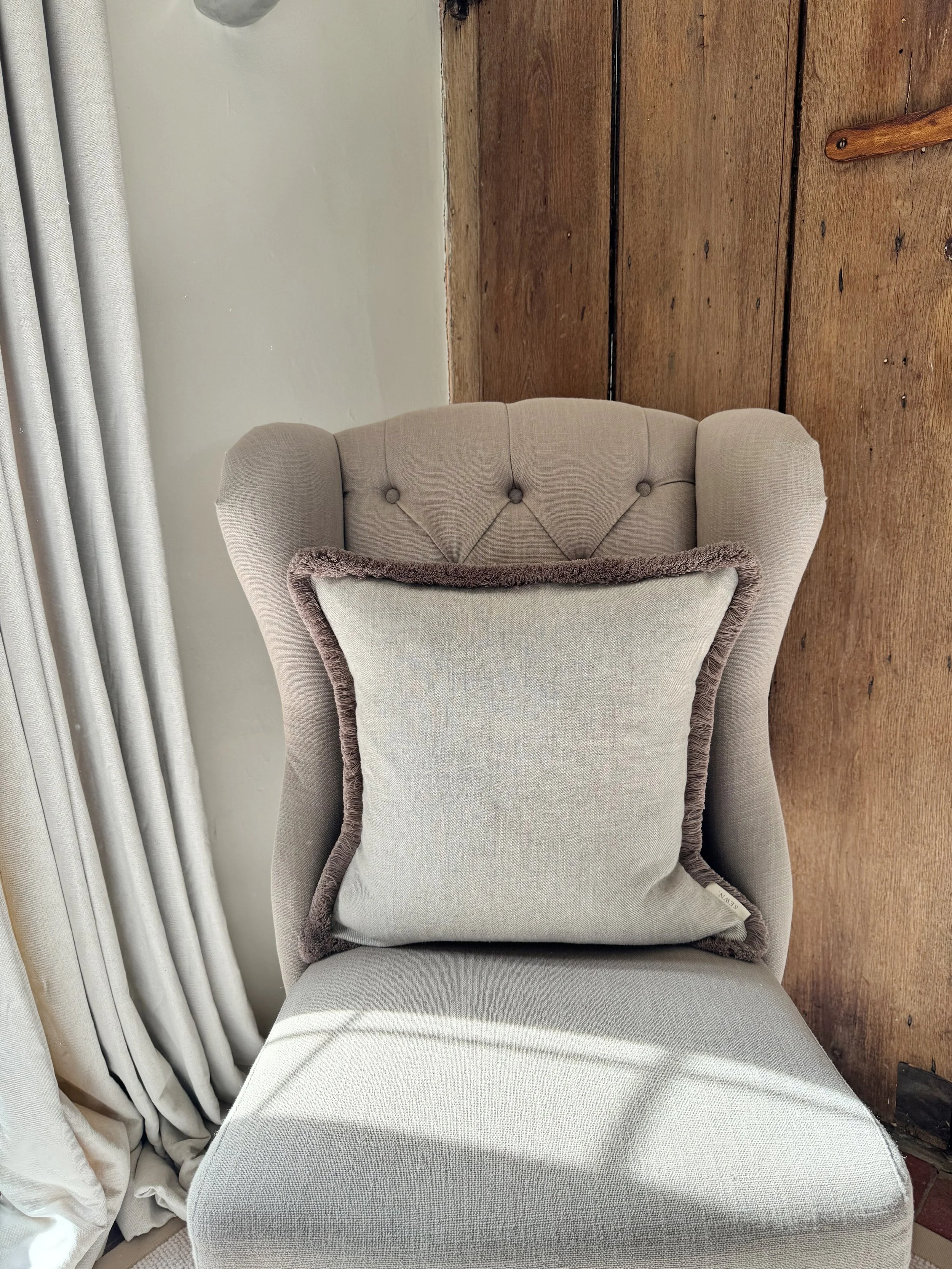 Aurelia - Natural Striped Linen Cushion — Sewn