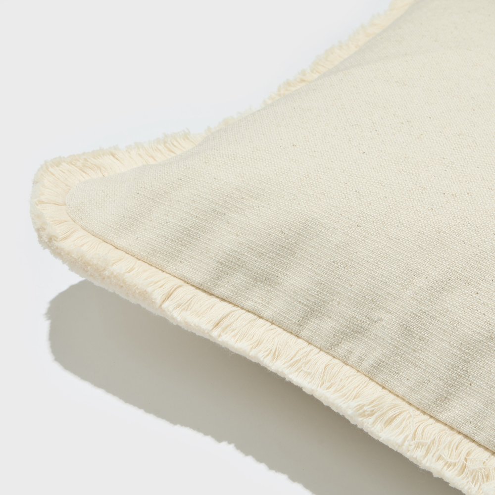 Hallie - Light Beige Rectangular Striped Cushion — Sewn
