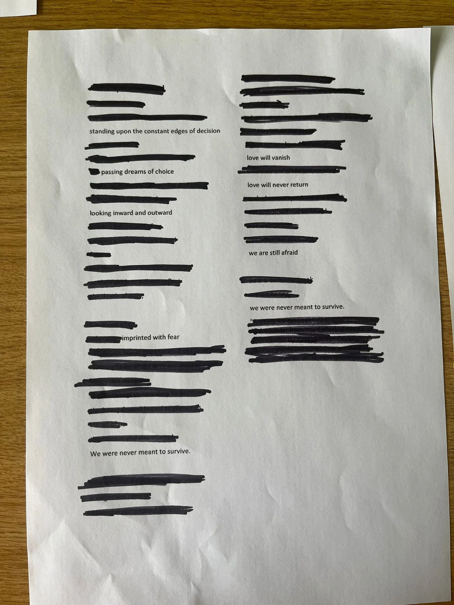 The Female Rage, Channelled Through Blackout Poetry. — Silver Hand Journal