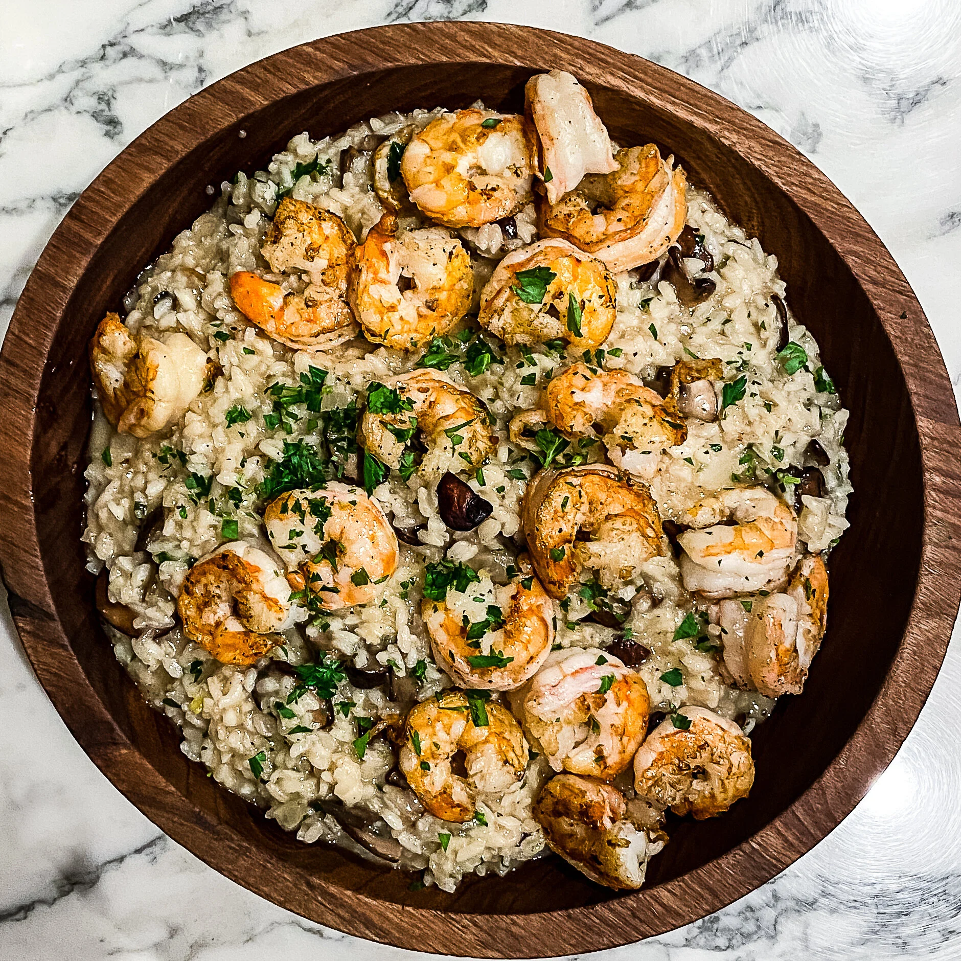 Mushroom Risotto with Shrimp — Lauren Lane Easy Recipes