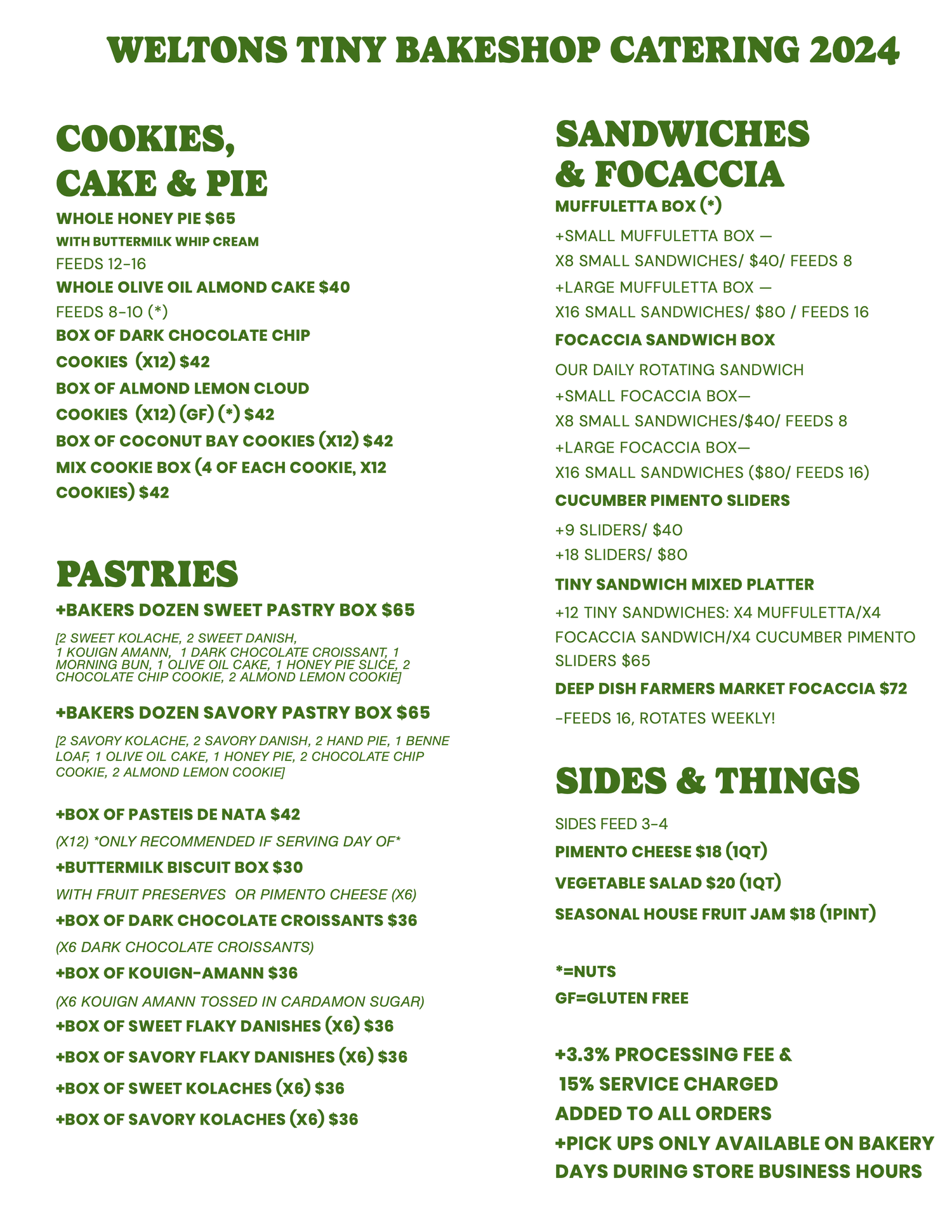 TINY BAKESHOP CATERING — WELTONSTINYBAKESHOP