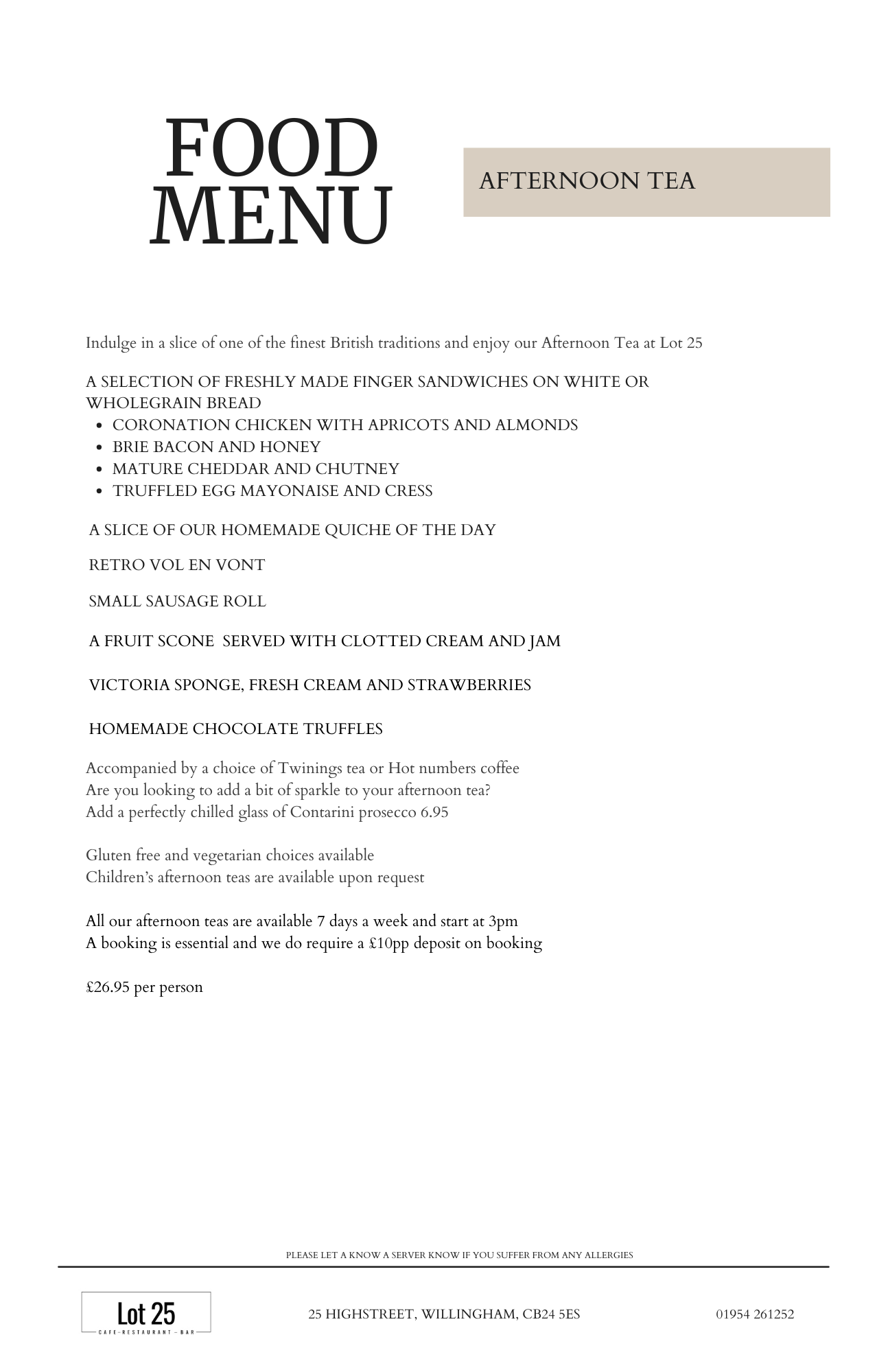 Afternoon Tea — Lot 25