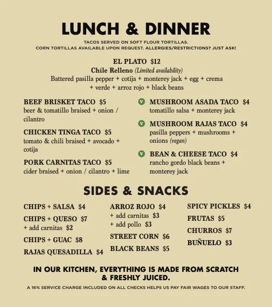 Menu — The Red Dog Saloon