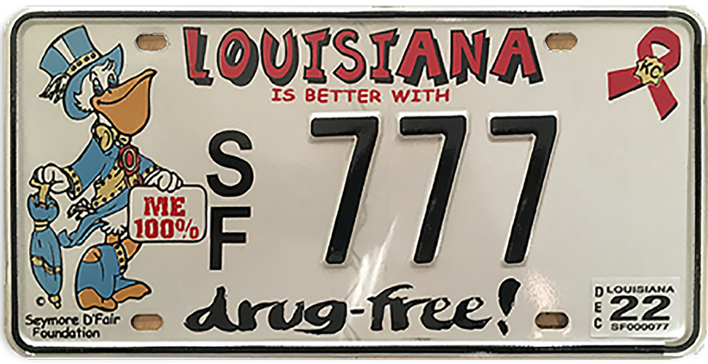 Louisiana's Drug-Free License Plate | Ordering Instructions — Seymore's ...