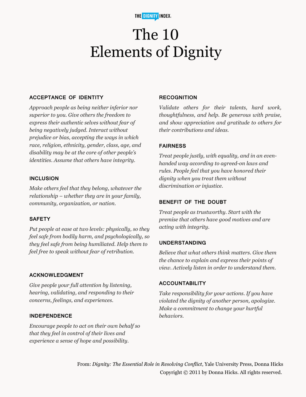 Resources — The Dignity Index