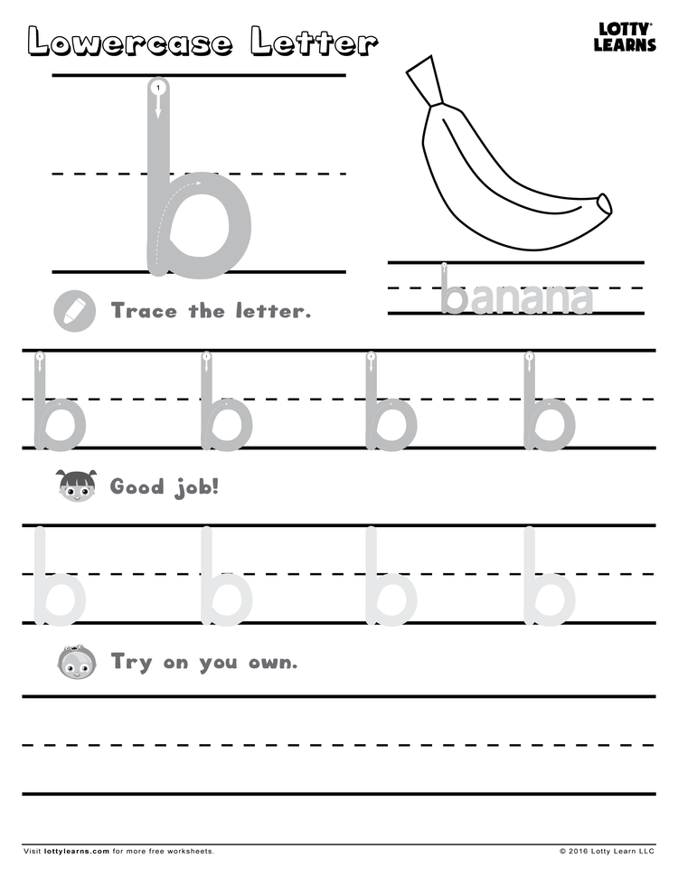 Worksheet Lowercase Letter b — Lotty Learns