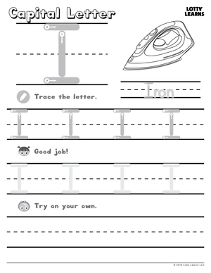 Worksheet Capital Letter I — Lotty Learns