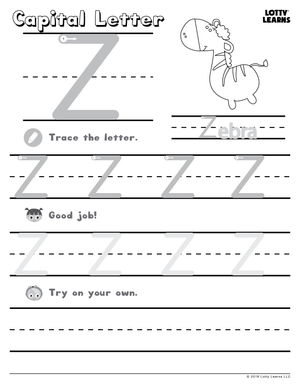 Worksheet Capital Letter Z — Lotty Learns