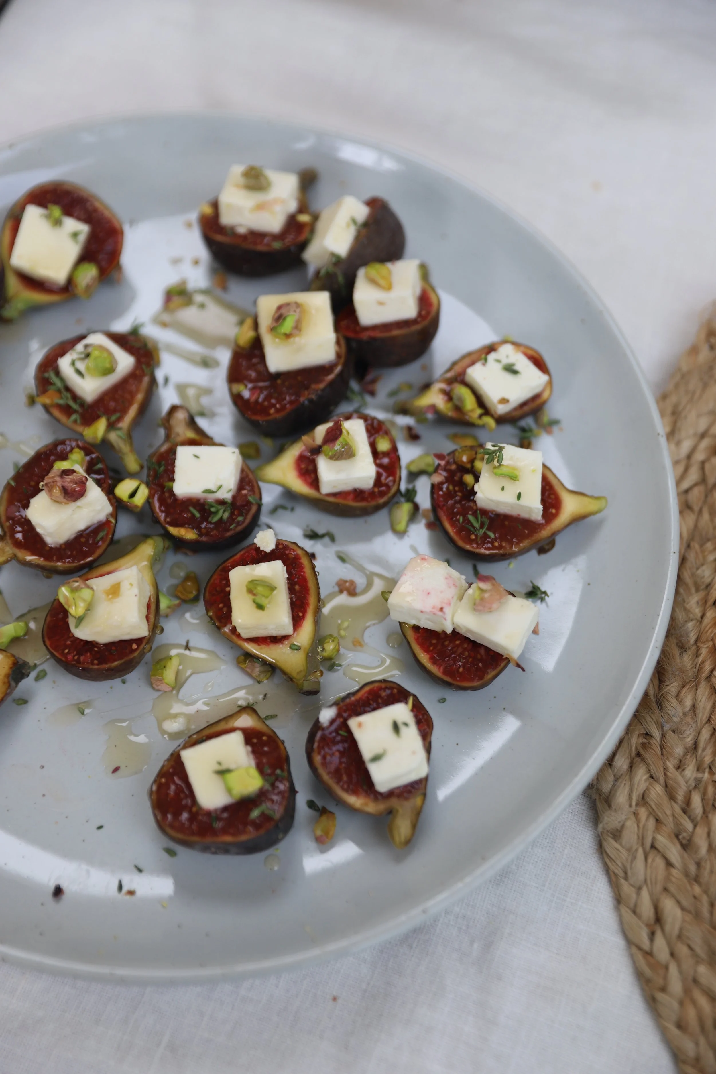 Fig, Feta, Pistachio, and Honey Christmas Canapés — Madeleine Shaw