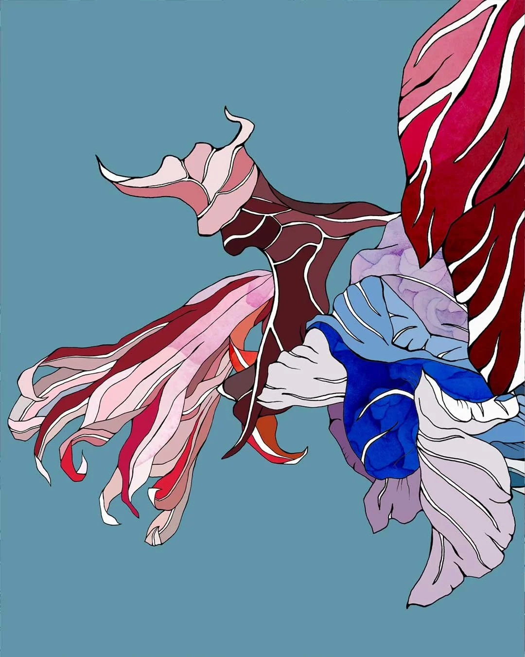 Red Flower Print — MENG