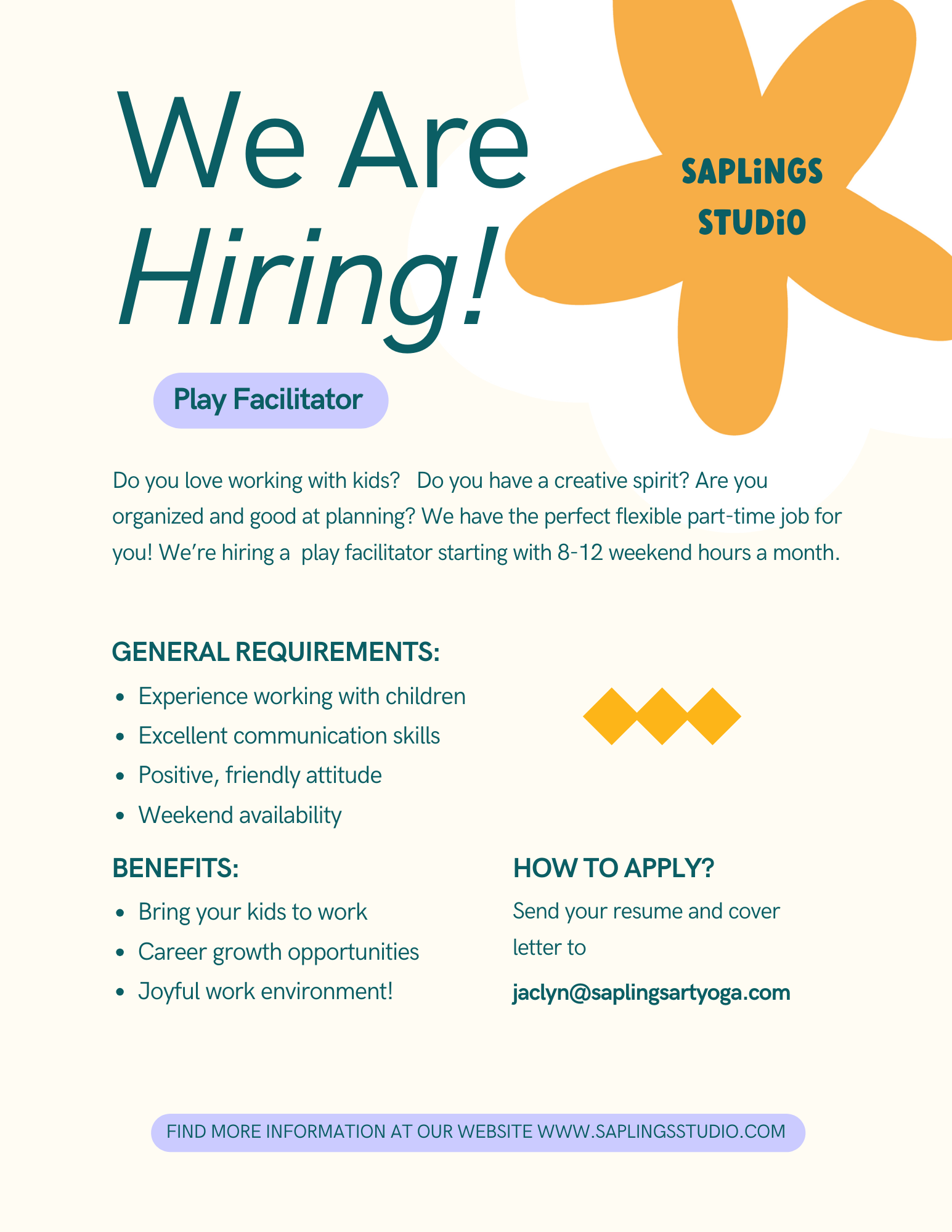 Join Our Team! — Saplings Studio