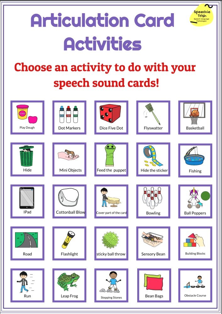 Articulation Card activities for apraxia, phonological processing ...