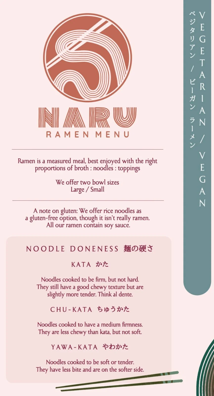 Menu — Naru Noodle Bar
