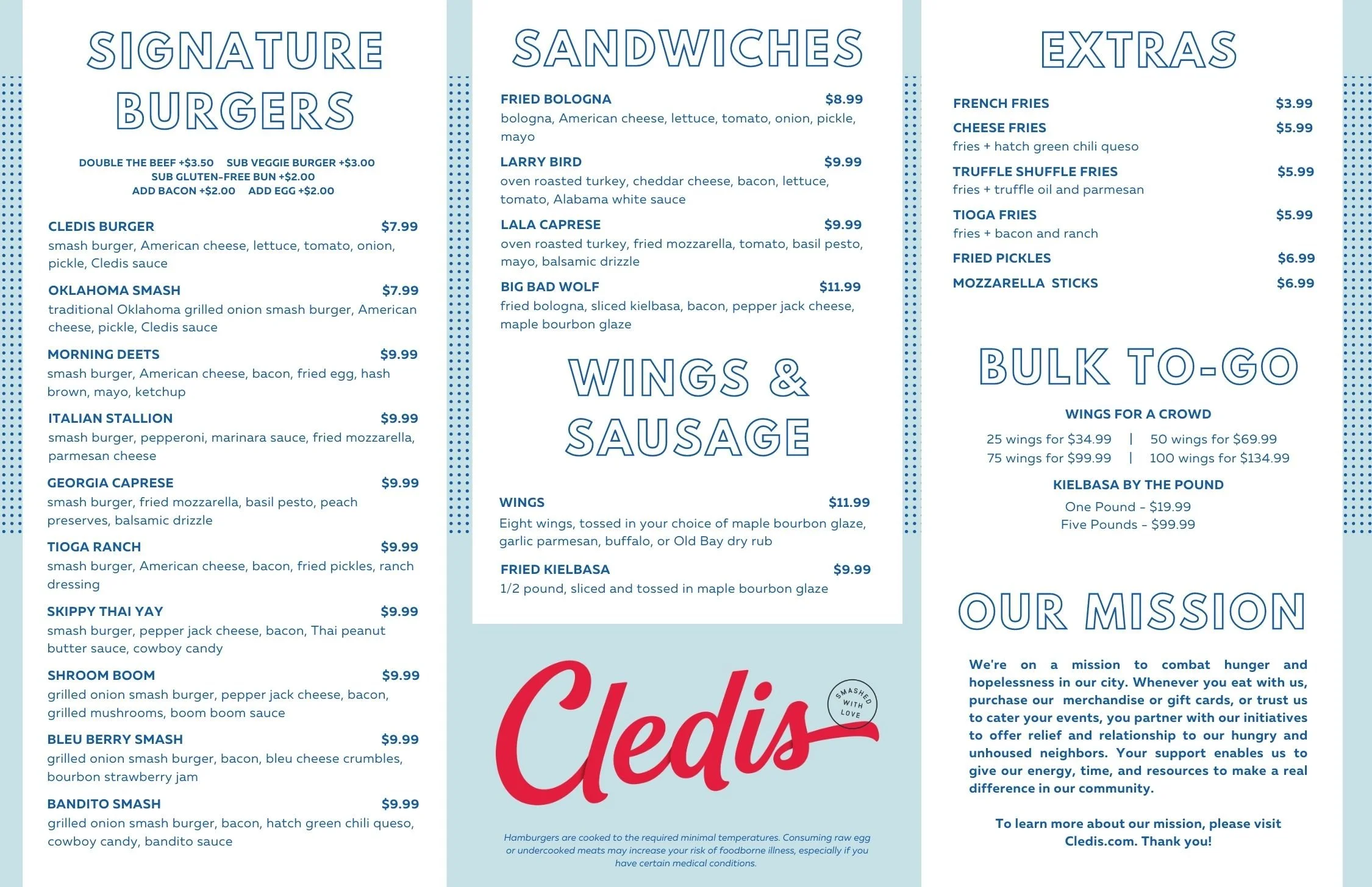 Burgers And Beer Menu