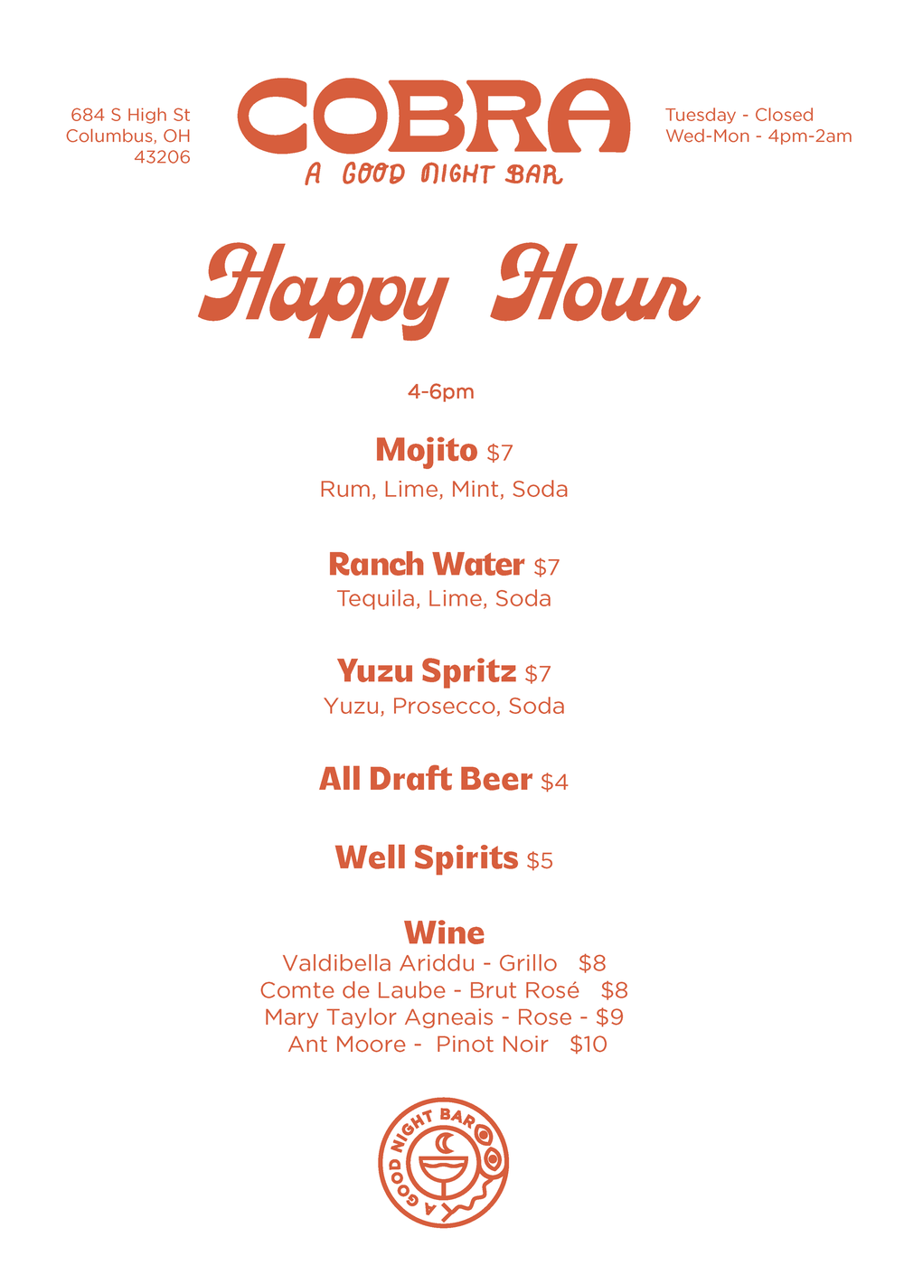 Happy Hour — COBRA
