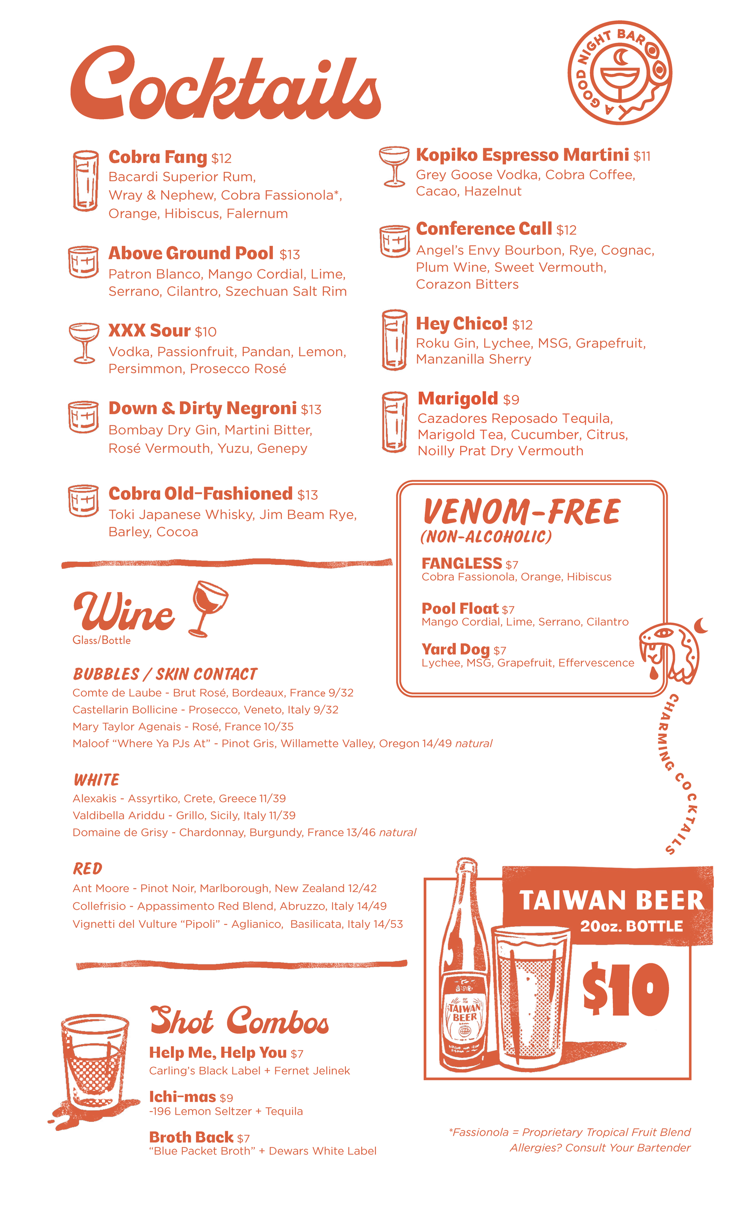 Drink Menu — COBRA