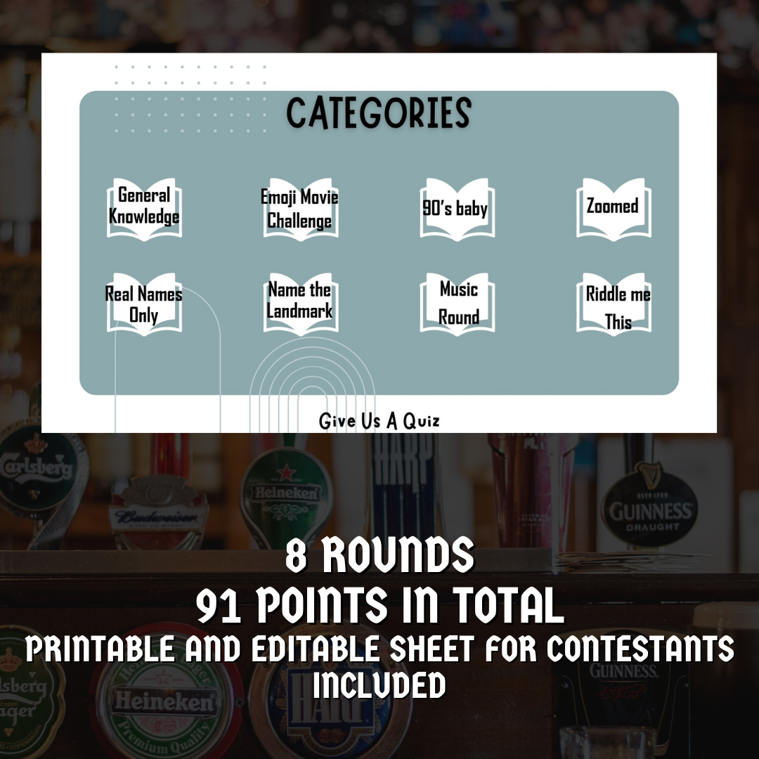 Free Pub Quiz Download – Ready-Made Trivia Questions, Printable Quiz ...