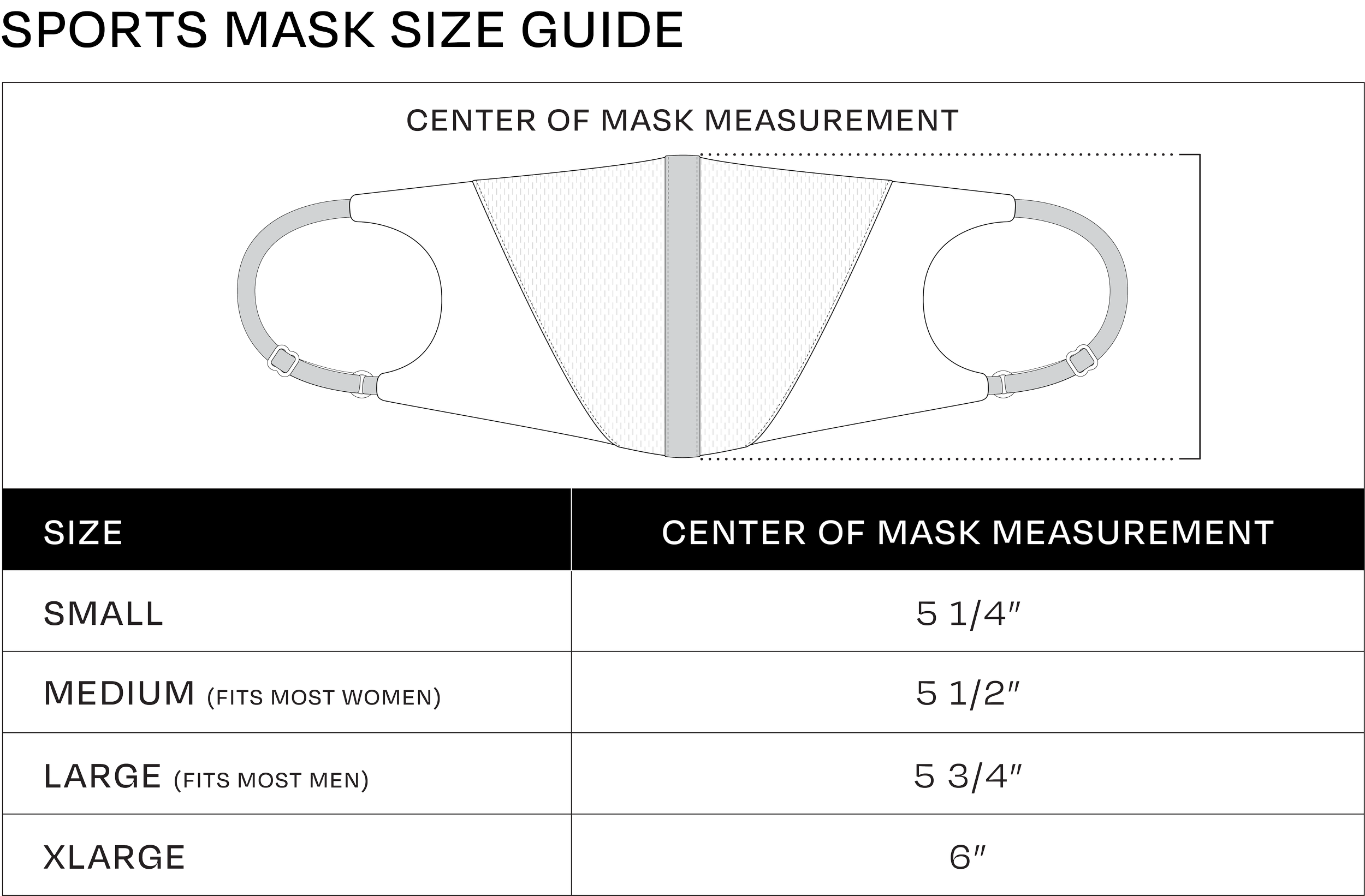 SPORTS MASK SIZE GUIDE | KIM FOLEY