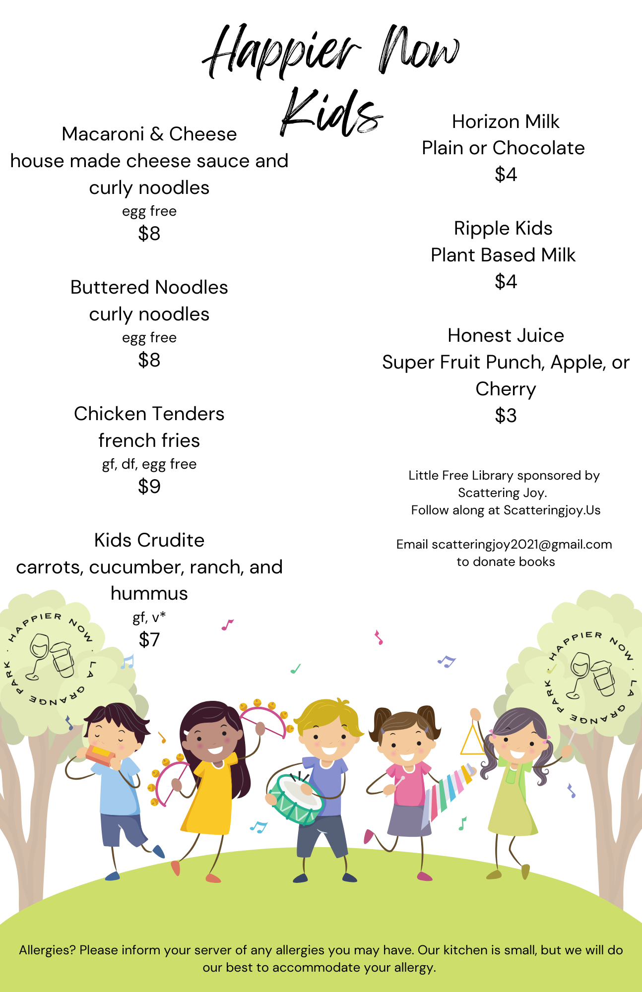 Menu — Happier Now Market and Cafe