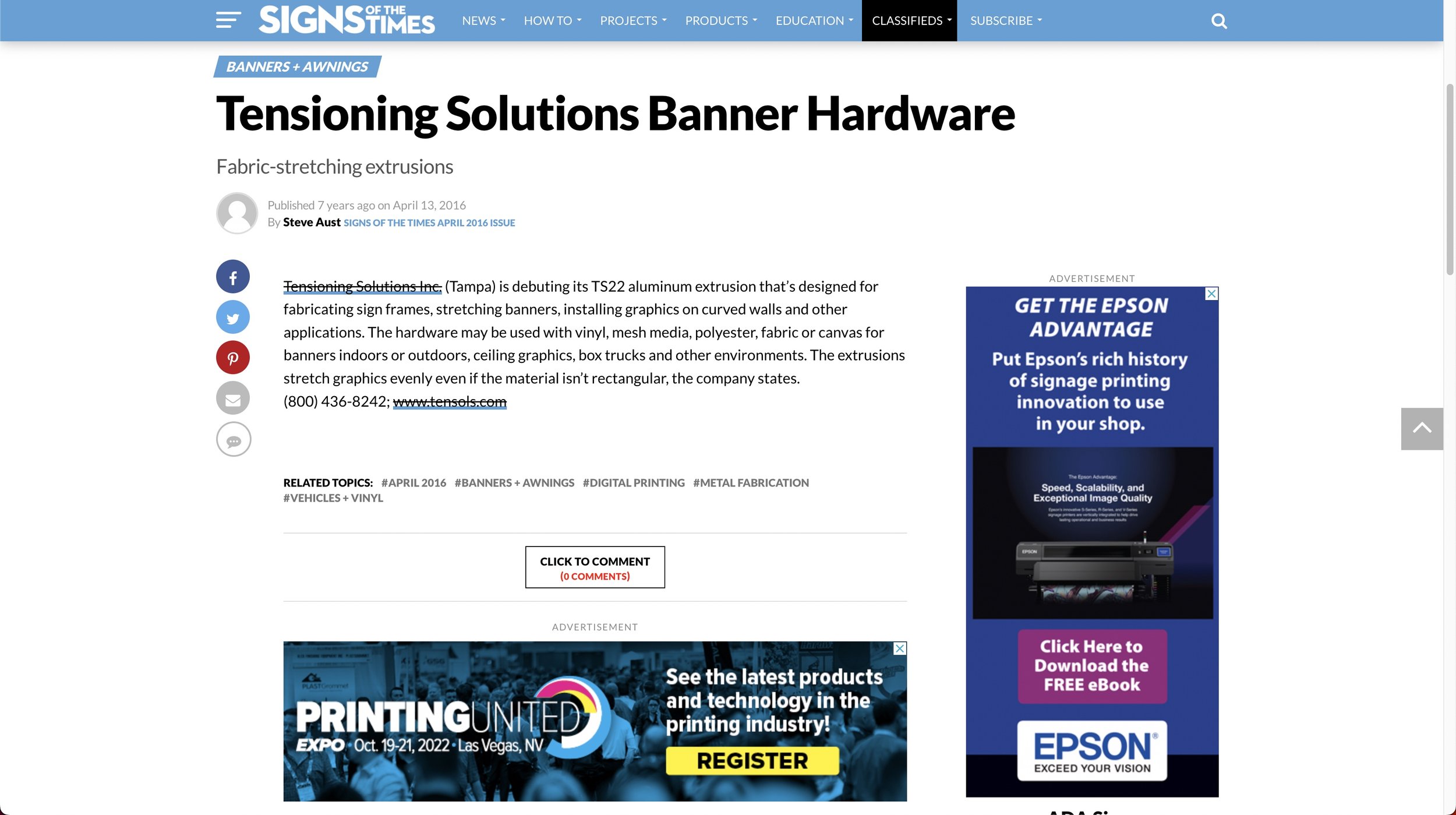 Tensioning Solutions Banner Hardware — Tensioning Solutions | Wholesale ...