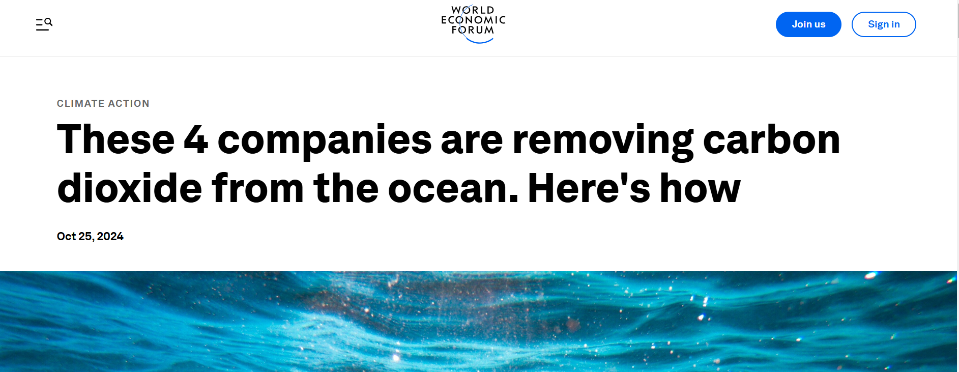 SeaO2 Featured by World Economic Forum for Pioneering Ocean Carbon ...