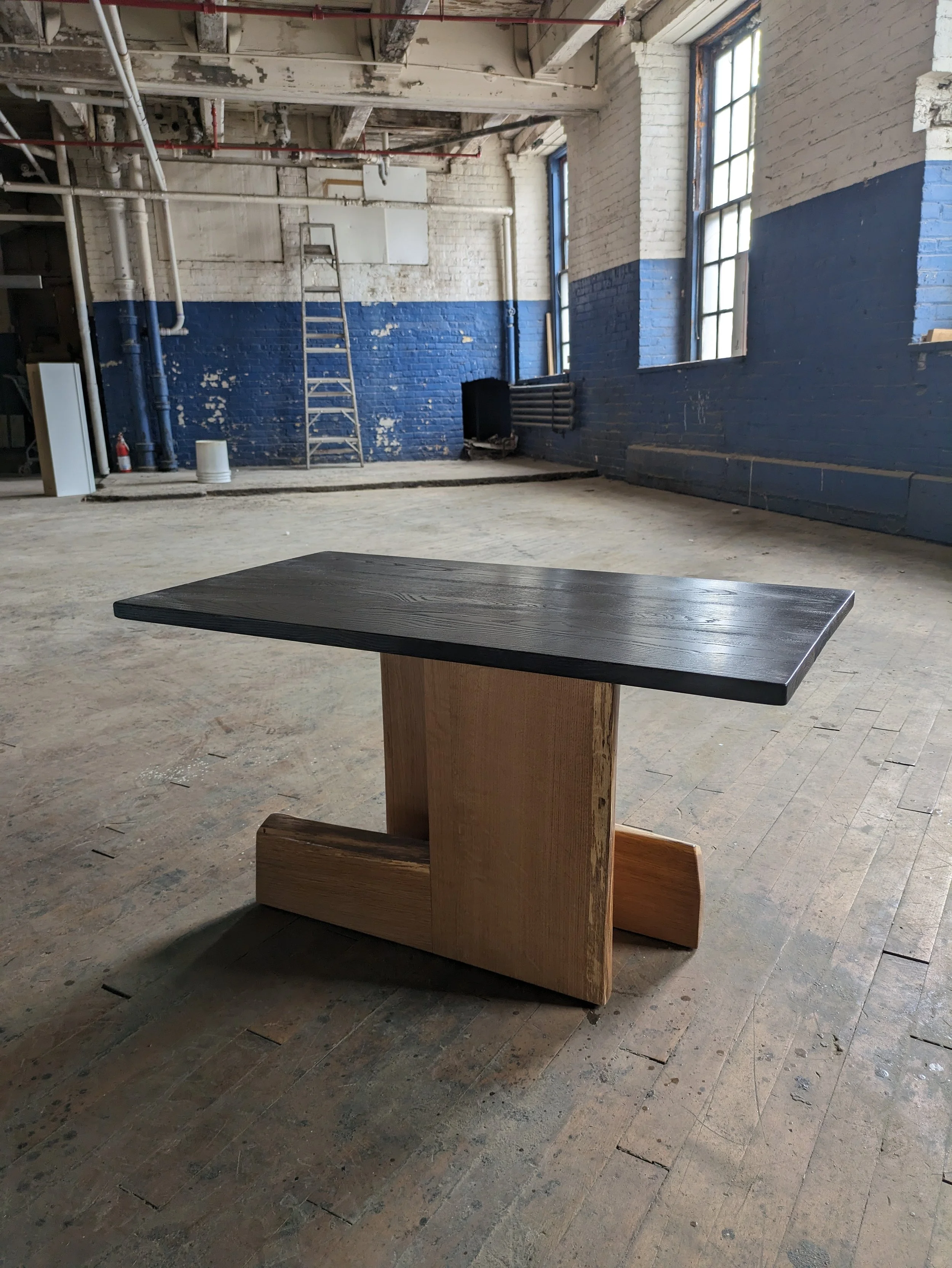 Live Edge and Charred Top Table — Wooden Fields Design